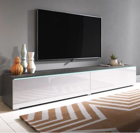 TV stolek LED matera/bílý lesk Lowboard D180
