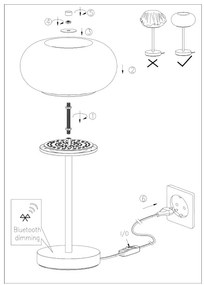 Eglo 98658 - LED RGB Stmívatelná stolní lampa OPTICA-C LED/16W/230V