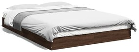 Rám postele hnědý dub 140 x 200 cm kompozitní dřevo