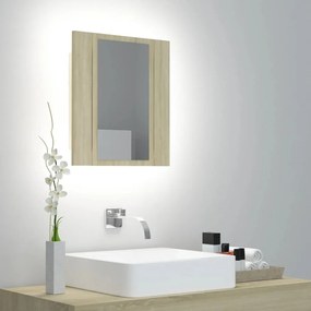 LED koupelnová skříňka se zrcadlem dub sonoma 40x12x45 cm akryl