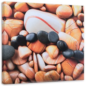 Obraz na plátně Zen Lázeňské kameny hnědé - 50x50 cm