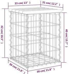 Zahradní lavička, gabion styl, přírodní dřevo, NoBi HAIFA