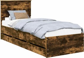 Rám postele s čelo Kouřový dub 75 x 190 cm Inženýrské dřevo 3410760