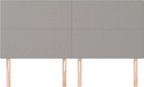 Čelo postele světle šedé 180x5x118/128 cm látkové 3116066