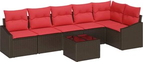 Set pohovek 7 ks Hnědá polyratan 3346754