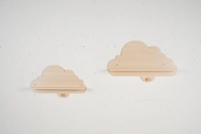Costway Sada 2 nástěnných polic, plovoucí police v cloudovém designu – přírodní