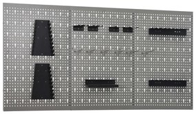 Nástěnné děrované panely 3 ks 40 x 58 cm ocel 145351