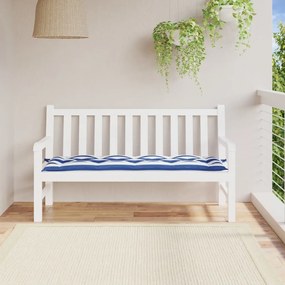 vidaXL Poduška na zahradní lavici 150x50x7 cm látka oxford [314964] Barva: Modro-bílá