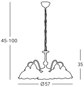 Kolarz 731.85.21 - Lustr na řetězu NONNA 5xE27/75W/230V zelená