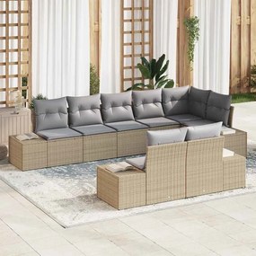 Sada zahradních pohovek 8 ks Beige a šedá polyratan 3347110
