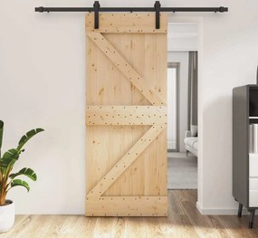 vidaXL Posuvné dveře s kováním 85 x 210 cm masivní borové dřevo [3202984]