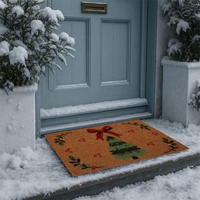 Vánoční kokosová rohožka se stromečkem Christmas Harmony - 75*45*1 cm