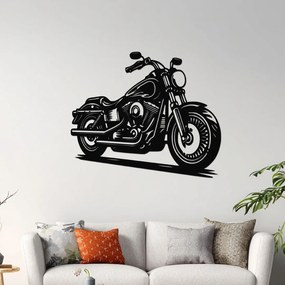 dřevo života Dřevěný obraz motorky Harley Davidson Zvolte rozměr (cm): 80x67, Zvolte barvu dekoru: Černá