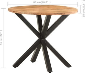 Odkládací stolek 68 x 68 x 56 masivní akáciové dřevo 320660