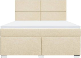 Box spring postel s matrací krémová 180x200 cm textil 3292865