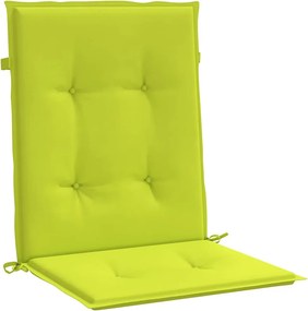 Podušky na židli nízké opěradlo 6 ks jasně zelené 100x50x3 cm 314148