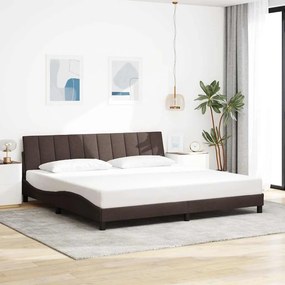 Rám postele bez matrace Hanko tmavě hnědý 200 x 200 cm textil 3310415