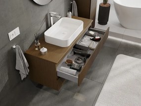 Mexen Rivel, koupelnová skříňka 120 cm, 2 zásuvky, drážkovaná, ořech, 91A20-12047-2-BFF86