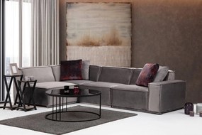 Designová rohová sedačka Valtina III šedá - levá