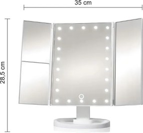 VERK Třípanelové zrcadlo s LED Dot osvětlením