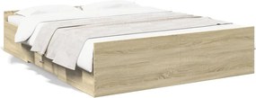Rám postele se zásuvkami dub sonoma 140x200 cm kompozitní dřevo 3280295
