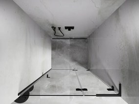 Mexen, Mexen Lunar L Pravé otočné sprchové dveře 90 cm, transparentní, pistolový kov - 834L-090-000-95-00-P