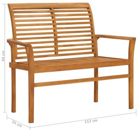 vidaXL Marketos Zahradní lavice s jasně zelenou poduškou 112 cm masivní teak
