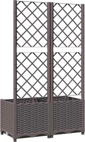 Zahradní truhlík s treláží hnědý 80 x 40 x 136 cm PP 318261