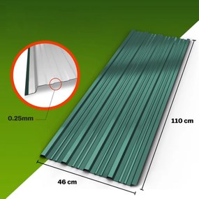 Trapézový plech ARON, sada 14 ks, 110×46cm, zelená Jurhan