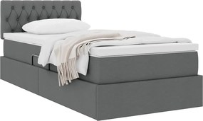 Postel s úložným prostorem a matrací Tmavě šedá 100 x 200 cm 3370552
