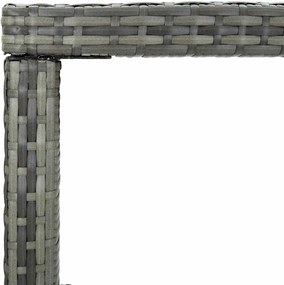 Zahradní barový stůl šedý 130 x 60 x 110 cm polyratan a sklo 313462