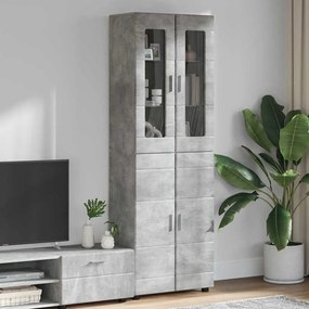 Vysoký bufet FLORIN 60 x 35 x 182 cm Betonově šedá 3397917