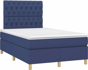 Box spring postel s matrací a LED modrá 120 x 200 cm textil 3135667