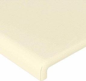 Čelo postele krémové 144x5x118/128 cm umělá kůže 3116144