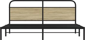 Kovový rám postele bez matrace dub sonoma 183 x 213 cm 3318644