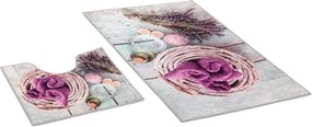Bellatex koupelnové předložky 3D tisk sada 60x100, 60x50 cm Levandule