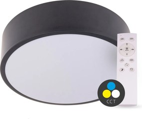 T-LED SMART TUYA Černé LED stropní svítidlo kulaté 300mm 24W CCT s DO 105460