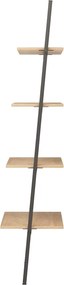 4patrová opěrná police světle hnědá a černá 64 x 34 x 150,5 cm 336373