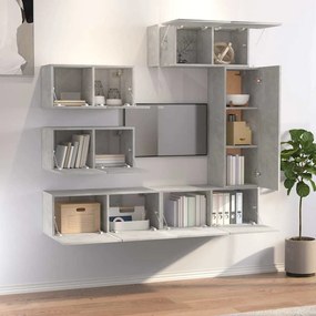 6dílný set TV skříněk betonově šedý kompozitní dřevo 3114553