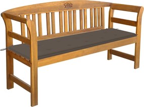 vidaXL Zahradní lavice s poduškou 157 cm masivní akáciové dřevo [3064274] Barva: taupe