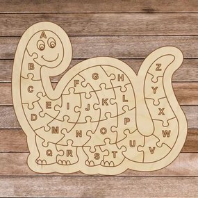 Dětské dřevěné puzzle - Dinosaurus a abeceda A-ZET 26 dílků | SENTOP H006 H006