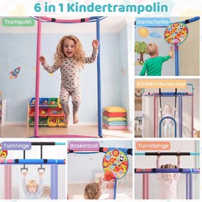 Costway Trampolína pro děti 154 cm 6 v 1 Dětská trampolína s – modrý