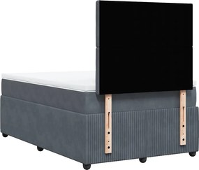 Box spring postel s matrací tmavě šedý 120x190 cm samet 3292299
