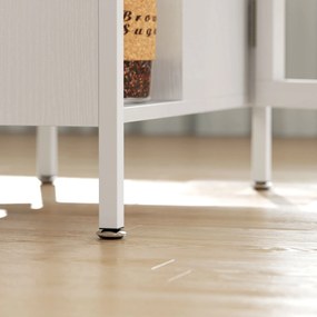 HOMCOM skládací jídelní stůl s výsuvnými deskami, 4 přihrádky, 3 varianty pro kuchyň a obývací pokoj, 169 x 60 x 75 cm, bílá