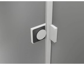 Mexen Lunar-B, výklopný sprchový kout levý 70 x 70 cm, 8mm čiré sklo, bílý profil, 832-070-070-20-00-L