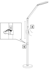LED Stmívatelná dotyková stojací lampa FERRARA LED/13W/230V 3000/4000/6000K bílá