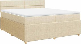 Box spring postel s matrací krémová 200x200 cm textil 3289868