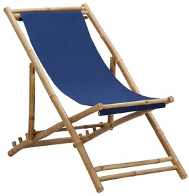 Kempingová židle bambus a plátno námořnická modrá,  313019 HangarStore.cz