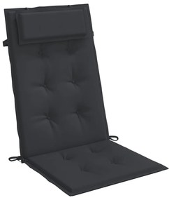 Podušky na židli s vysokým opěradlem 4 ks černé látka oxford - Default Title
