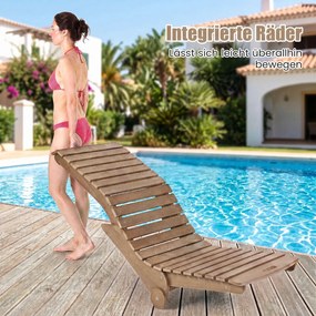 Costway Lehátko z HDPE Ergonomické zahradní lehátko ve tvaru